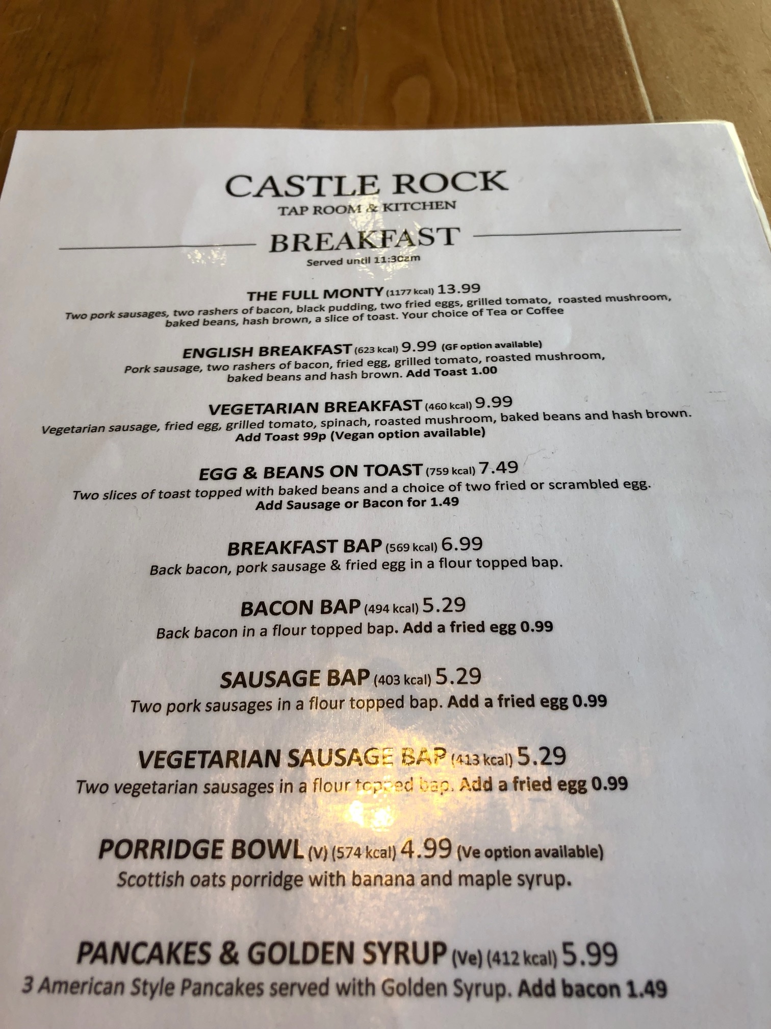 Castle Rock Taproom at East Midlands Airport: Checking out Breakfast ...