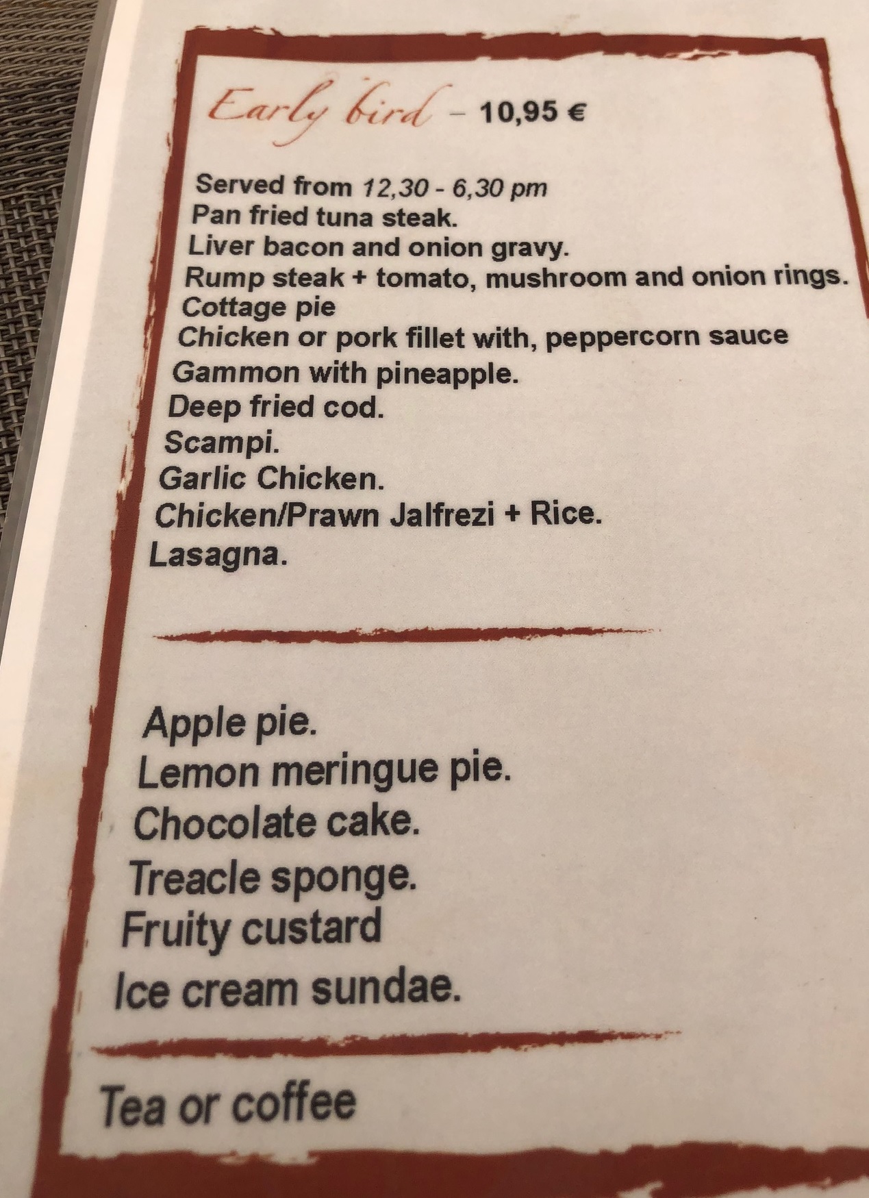 Breakfast at Sandpipers in Fuengirola