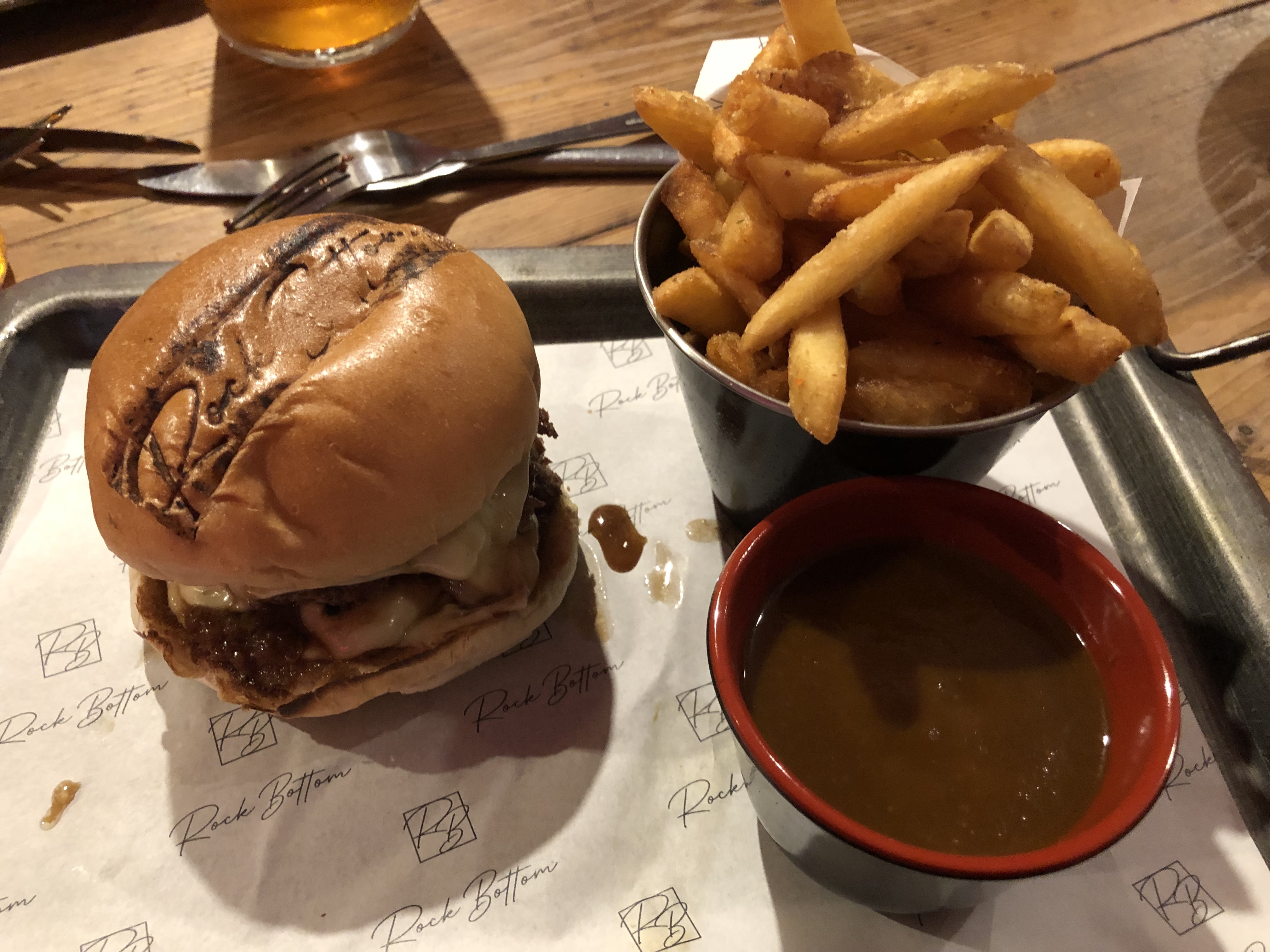 Smash burgers and Katsu Chicken at Rock Bottom in Teignmouth